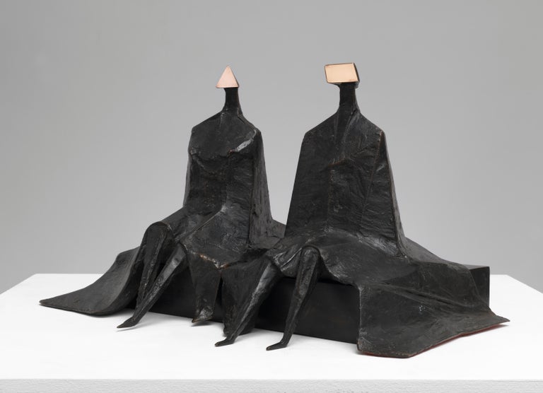 Lynn Chadwick - Sitting Figures in Robes I - 20th Century, Bronze ...