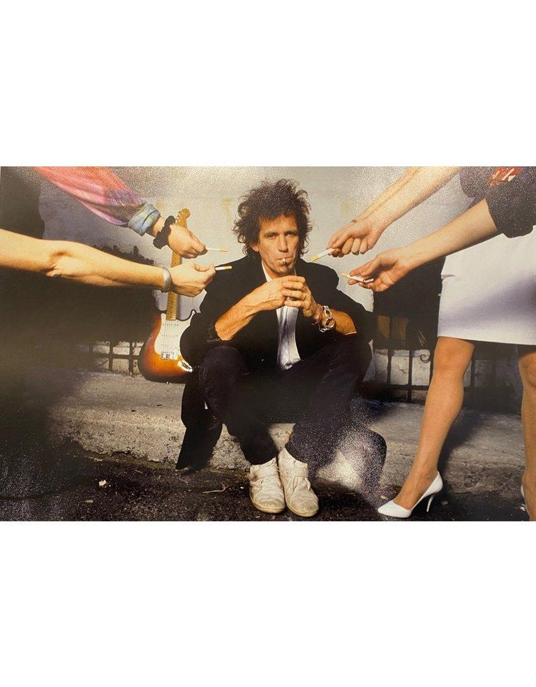 Lynn Goldsmith - Keith Richards, Studio Cig, 1988 For Sale at 1stDibs