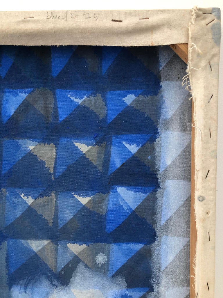 Lynne Golob Gelfman - tri-27, untitled blue 2, Abstract Grid Painting ...