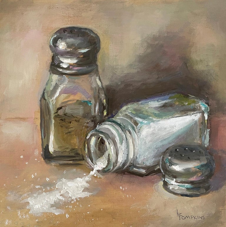 Lynne Tompkins Brice - Salière et poivrière, peinture à l'huile En ...