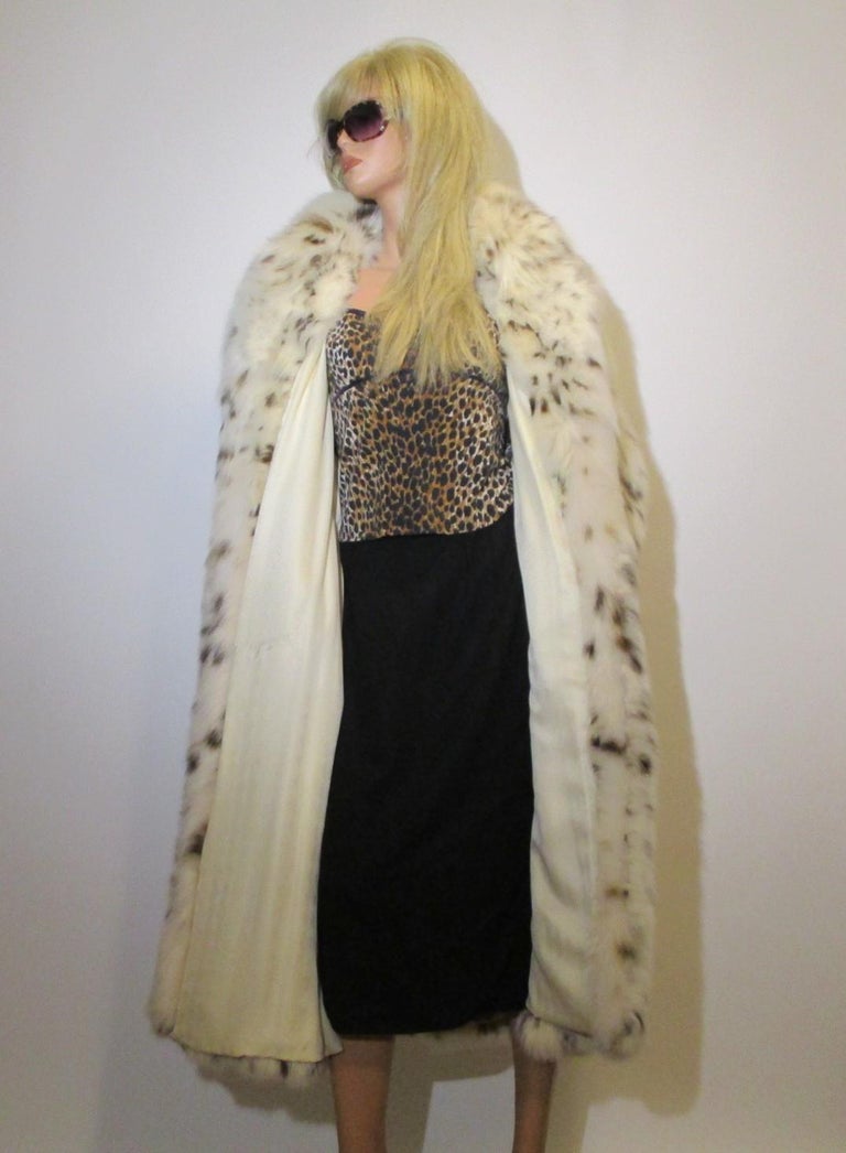 Lynx Belly Fur Coat Full Length Somper Couture Beverly Hills For Sale ...