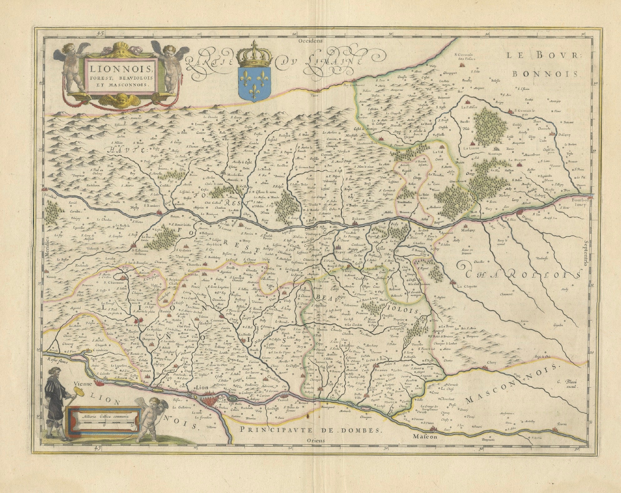 Lyonnais, Beaujolais, Forez, Mâconnais: A 1644 Depiction of France's ...