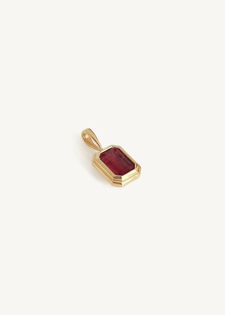 Lyra Baguette Pendant III - Ruby 1CW For Sale at 1stDibs