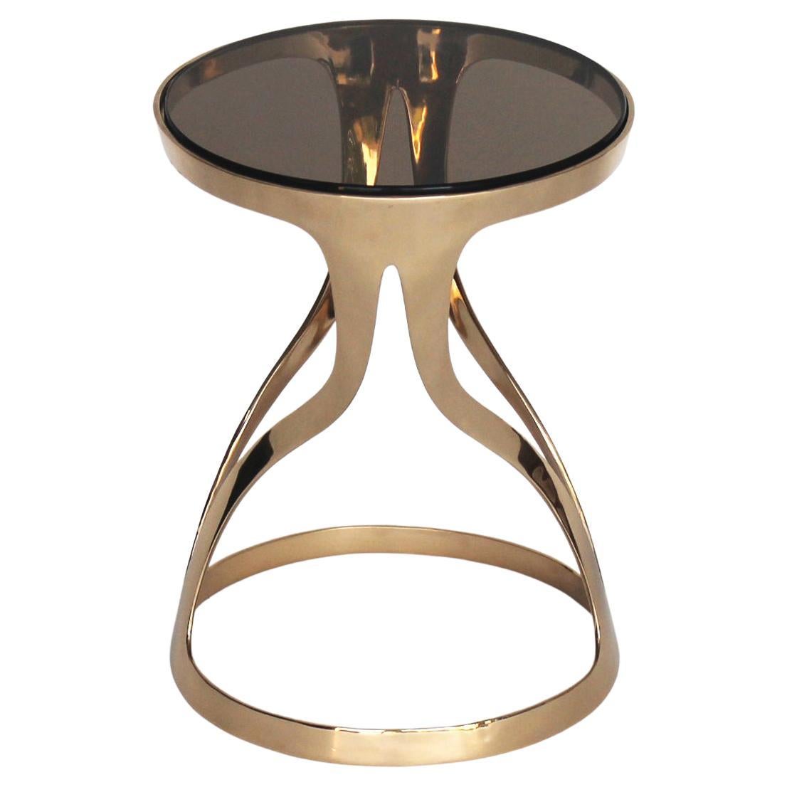 Pyra Table - Polished Bronze and Quartzite Top Design by Michael Sean ...