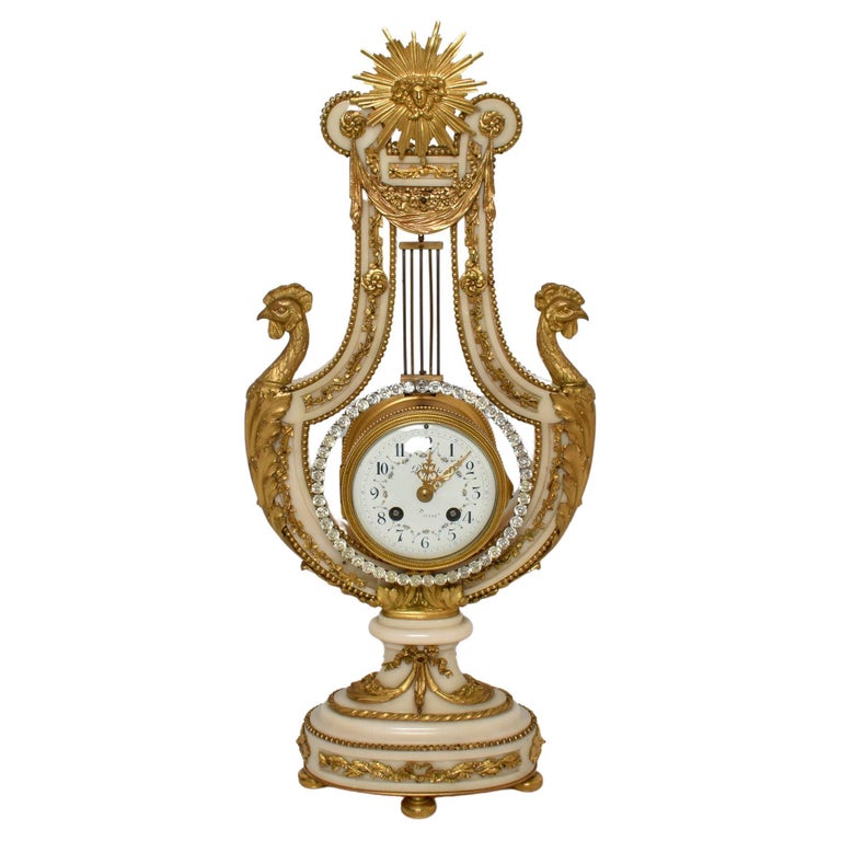 Lyre Clock, 19th Century For Sale at 1stDibs