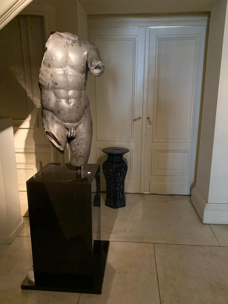 Lysippos Apoxyomenos Black Basalt Torso 'The Scraper' Statue For Sale ...