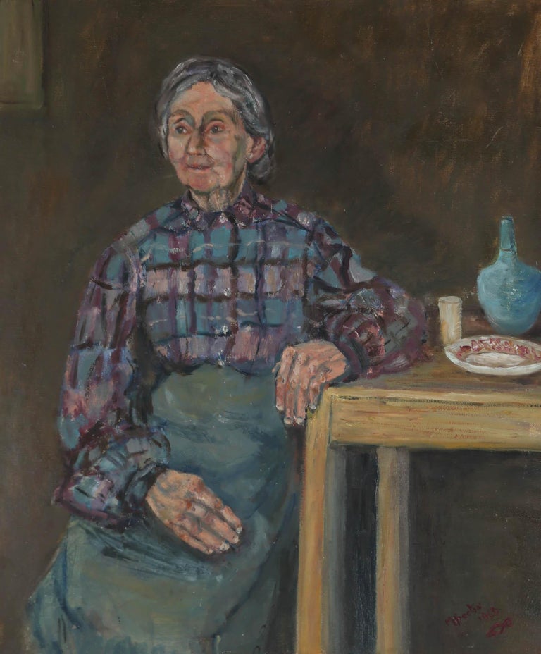 M. Beeton - M. Beeton - 1963 Oil, Scottish Nana in Tartan For Sale at ...