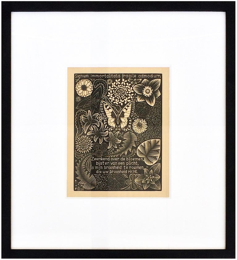M.C. Escher - Emblemata - Butterfly For Sale at 1stDibs
