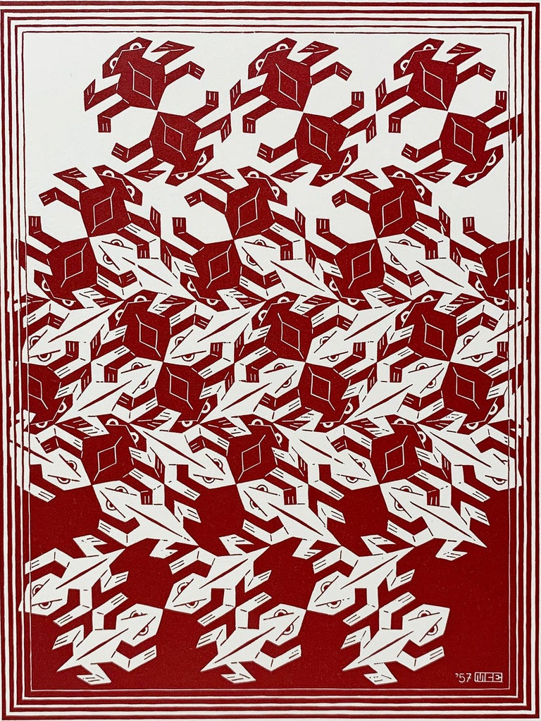 M.C. Escher - Regular Division of the Plane V (Frogs) For Sale at 1stDibs