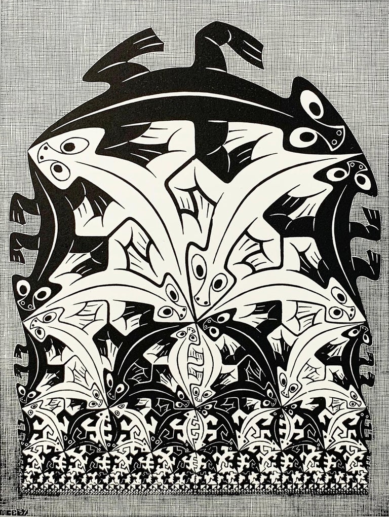M.C. Escher - Regular Division of the Plane VI "Salamanders" For Sale ...