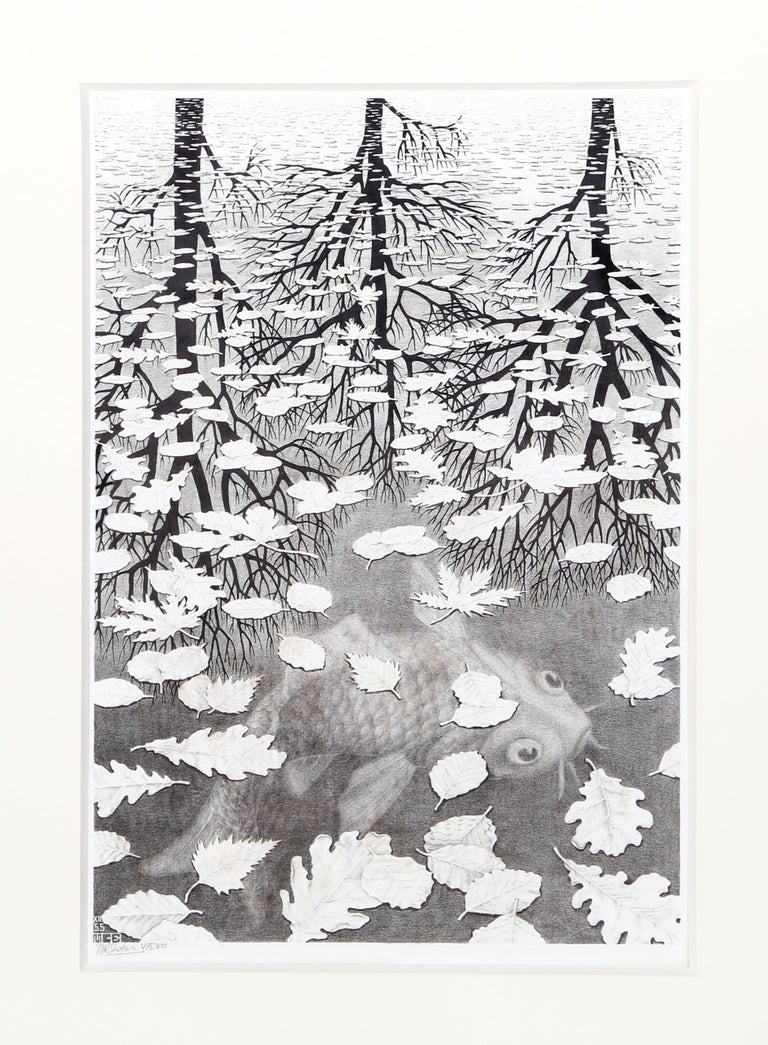 M.C. Escher - Three Worlds, Lithograph by MC Escher 1955 For Sale at ...