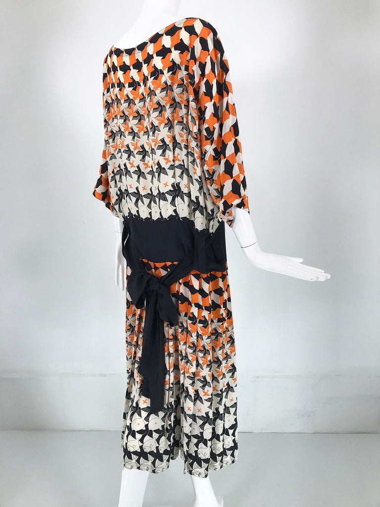 M C Escher Tessellated Print Silk Dress by Loretta Di Lorenzo Italy ...