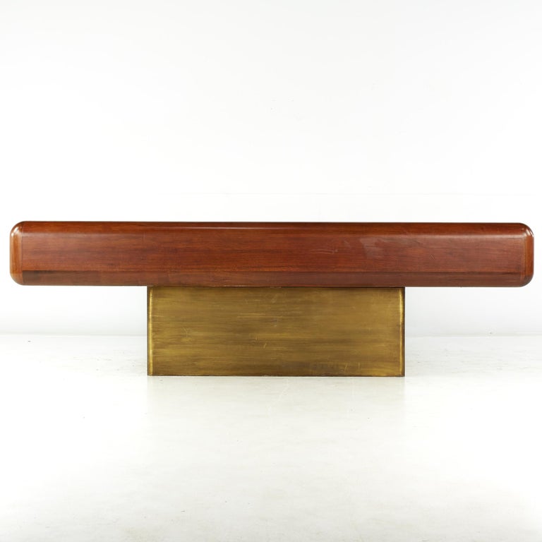 M F Harty Stow Davis Tomorrow MCM Brass Walnut Floating Pedestal ...