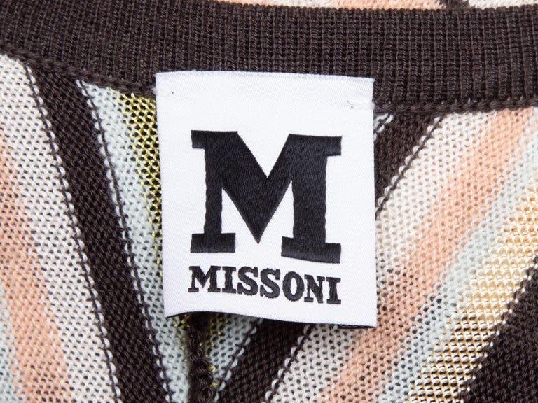 M Missoni Brown and Multicolor Striped Knit Dress For Sale at 1stDibs
