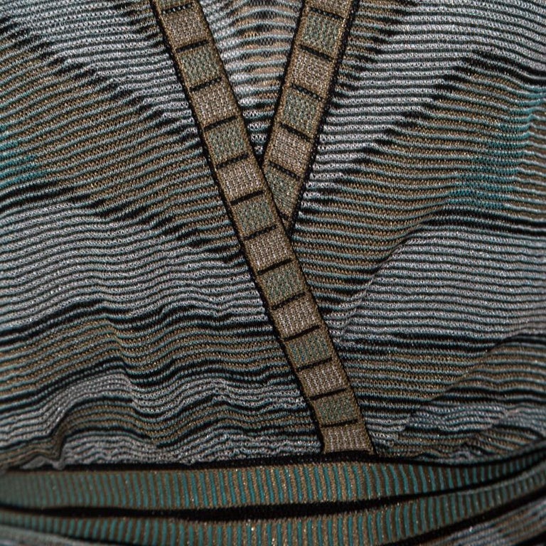 M Missoni Multicolor Lurex Knit Jumpsuit and Wrap Cardigan Set S For Sale at 1stDibs