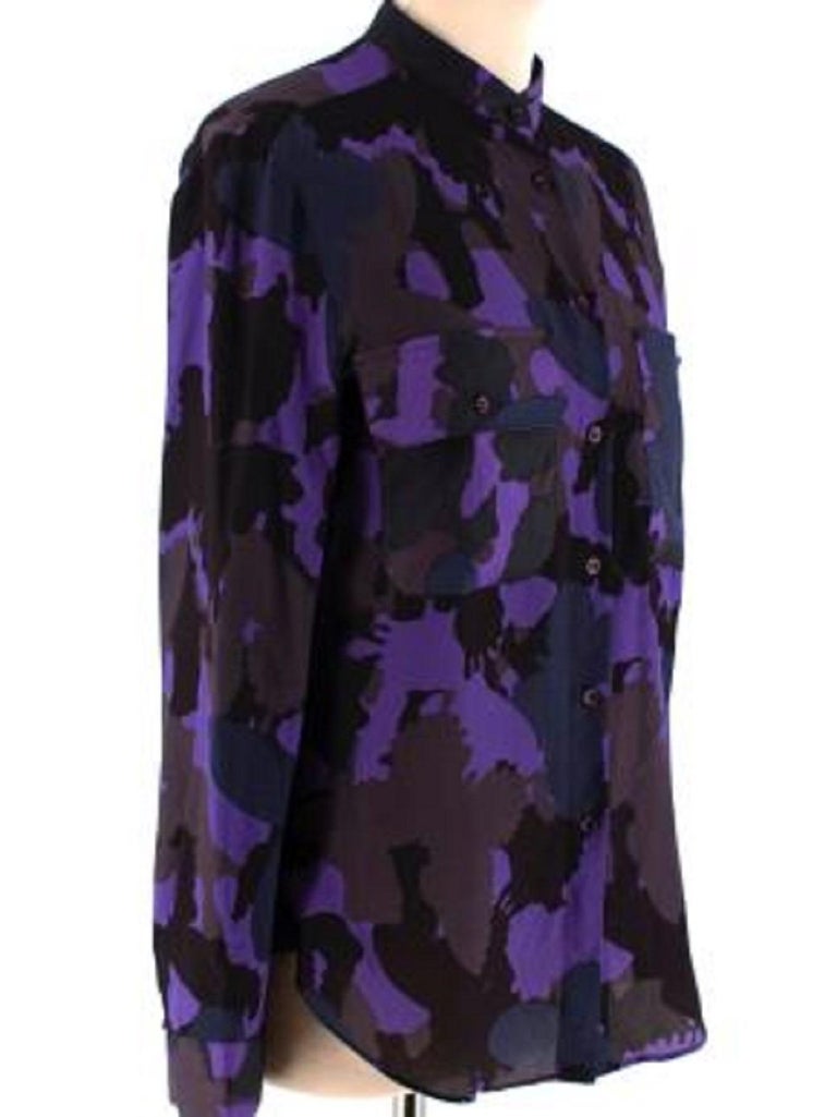 M Missoni Purple Butterfly Camo Print Long Sleeve Shirt For Sale at 1stDibs