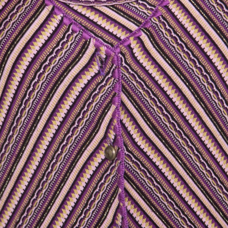 M Missoni Purple Lurex Striped Knit Sleeveless Top and Cardigan Set M For Sale at 1stDibs