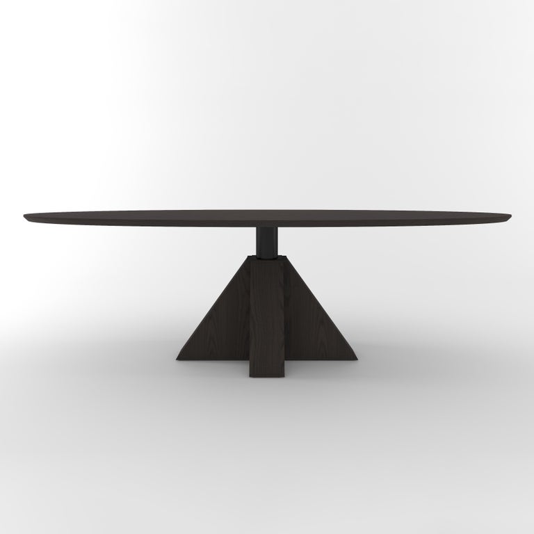 M-Oval Table by Daniel Boddam, 60" x 36", Smoked or Stained Oak For ...