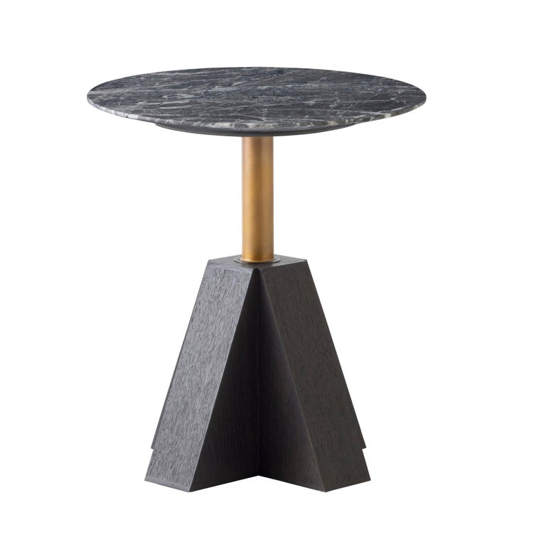 M-Side Table by Daniel Boddam, Smoked or Stained Oak/Grey Marble For ...