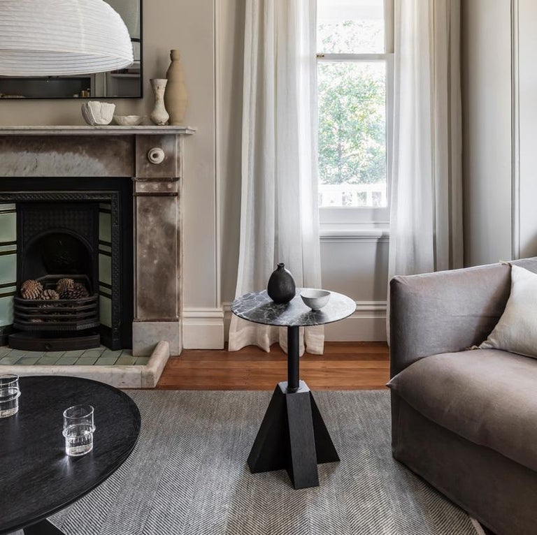 M-Side Table by Daniel Boddam, Smoked or Stained Oak/Grey Marble For ...