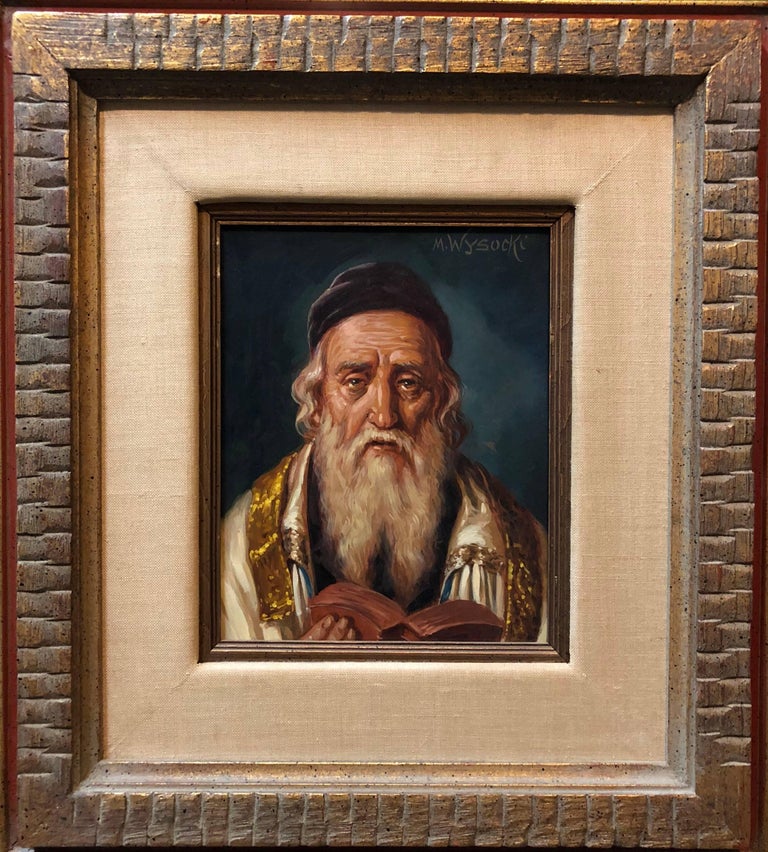 M Wysocki - Austrian Judaica Portrait of Hasidic Rabbi Oil Painting For ...
