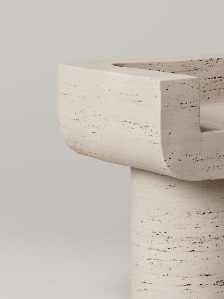 M_001 Chair by Monolith Studio, Travertine For Sale at 1stDibs
