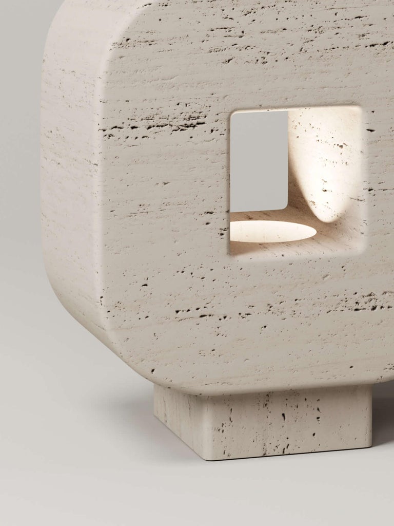 M_004 Floor Lamp by Monolith Studio, Travertine For Sale at 1stDibs