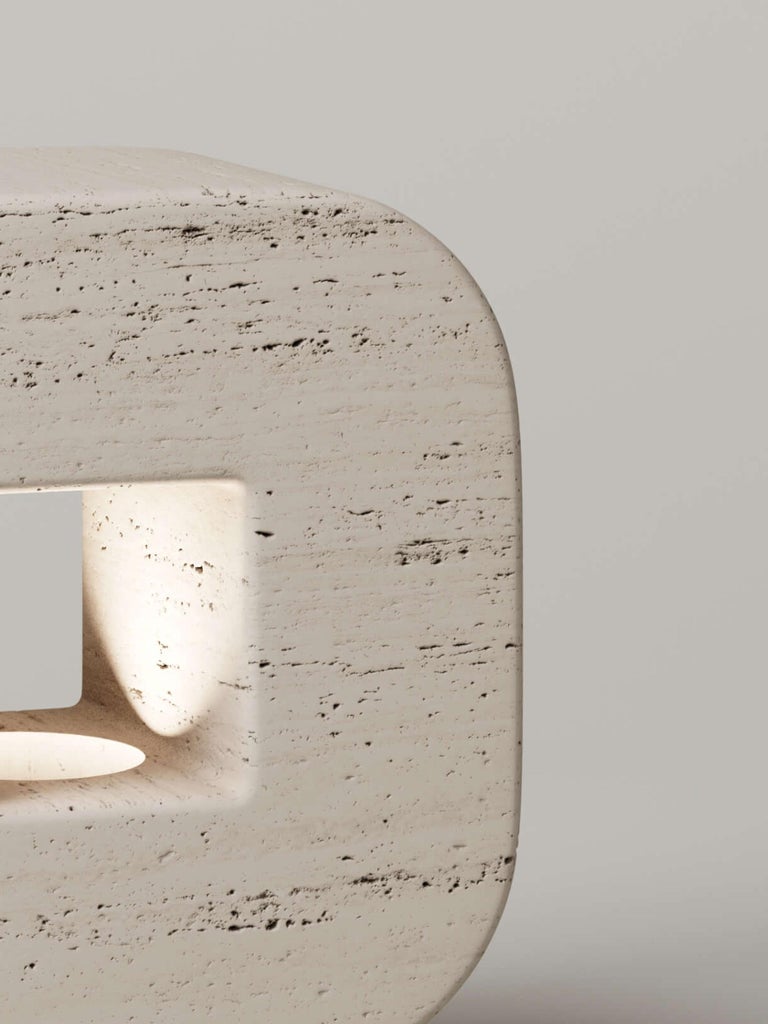 M_004 Floor Lamp by Monolith Studio, Travertine For Sale at 1stDibs