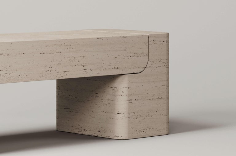 M_005 Bench by Monolith Studio, Travertine For Sale at 1stDibs