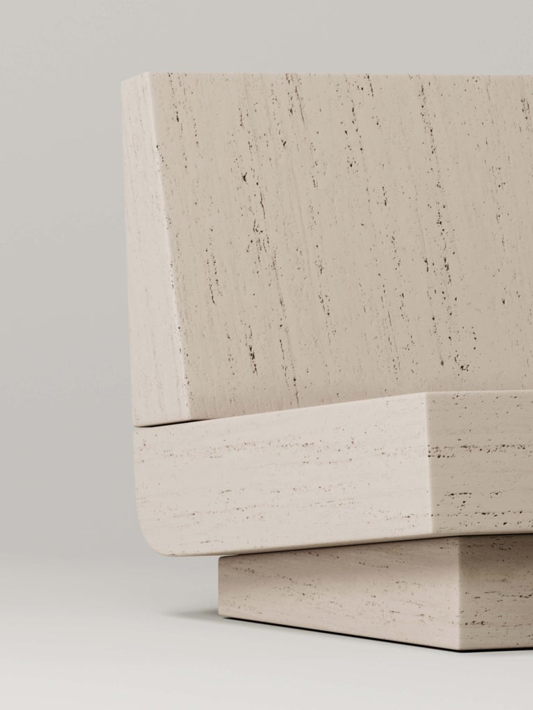 M_007 Lounge Chair by Monolith Studio, Travertine For Sale at 1stDibs
