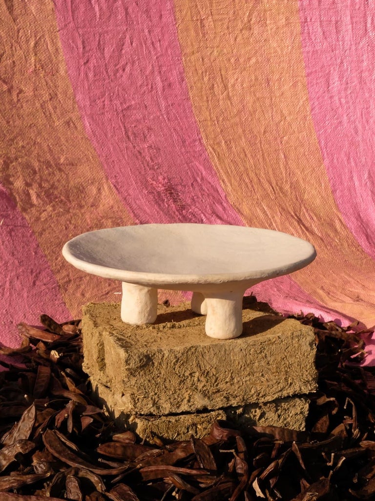 Maakla White Fruit Plate Made of Clay and Natural Pigments, Handcrafted ...