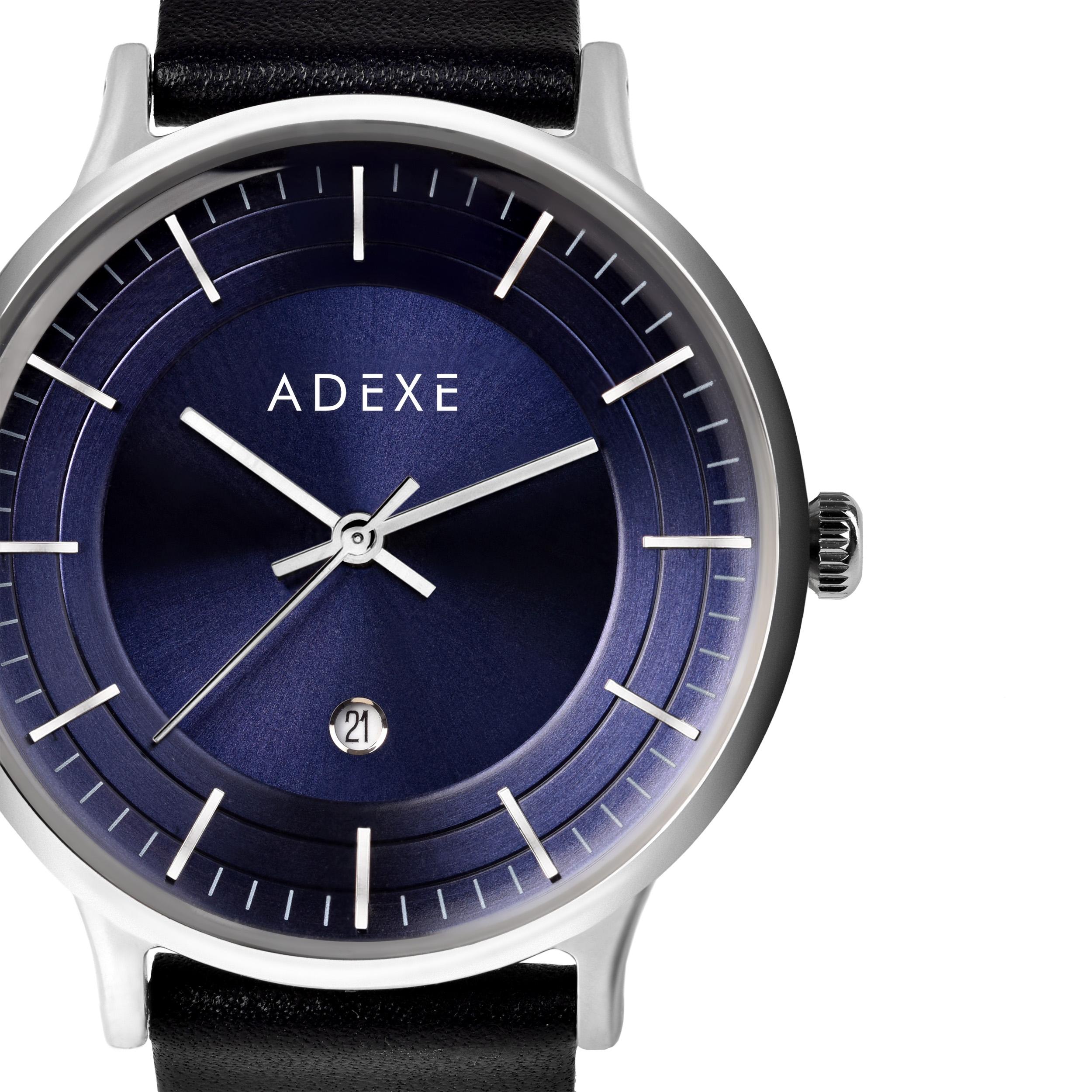 MAC - 41mm Plain Dial Leather Blue Quartz Watch 'Complimentary Extra ...