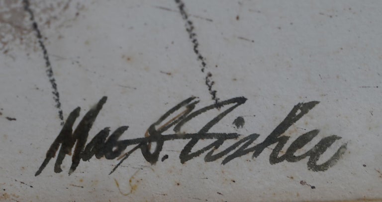 mac fisher - Exhibited Winter Landscape Modernist Original Moonlit ...