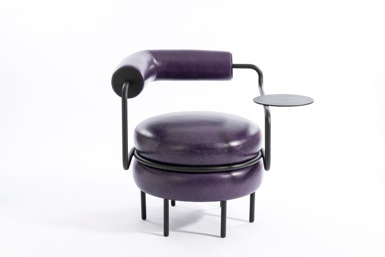 Macaron, One Armed Mid-Century Modern Leather Chair For Sale at 1stDibs ...