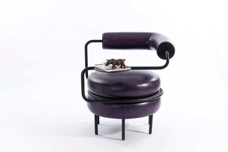 Macaron, One Armed Mid-Century Modern Leather Chair For Sale at 1stDibs ...