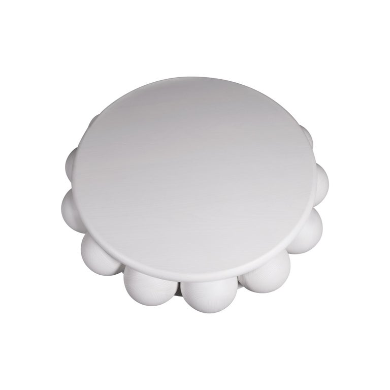 Sculptural Macaroon Coffee Table by Lara Bohinc in White Stained Wood ...