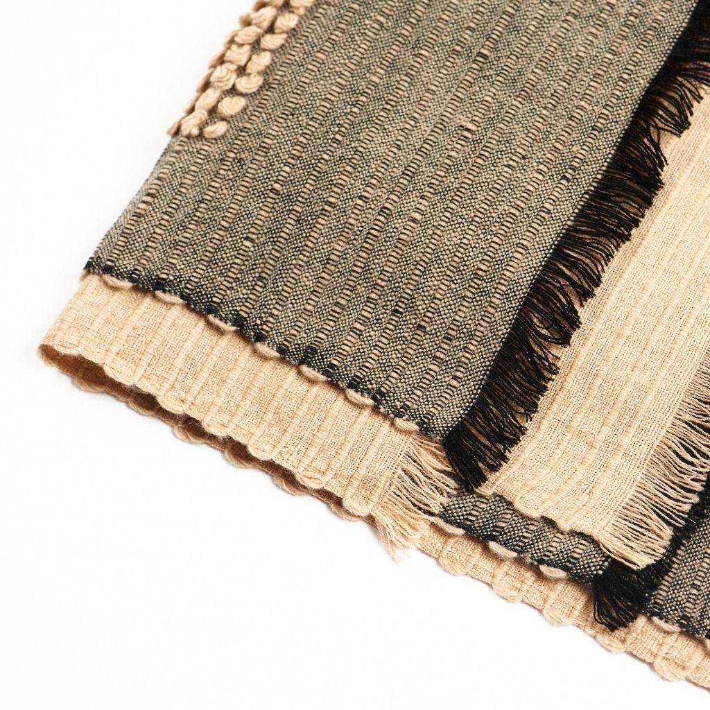 Macaroon Plush Handloom Throw / Blanket in Neutral Shades of Creams and ...
