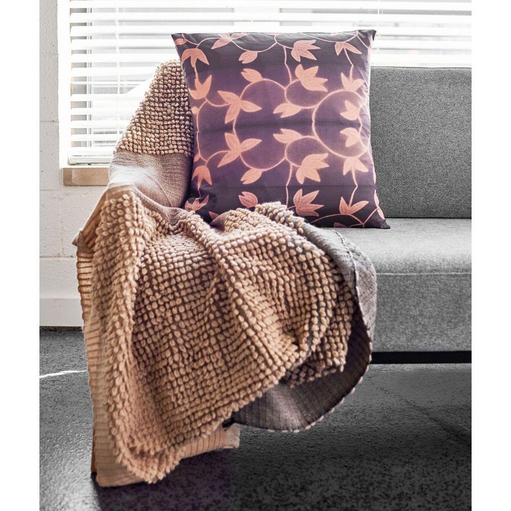 Macaroon Plush Handloom Throw / Blanket in Neutral Shades of Creams and ...