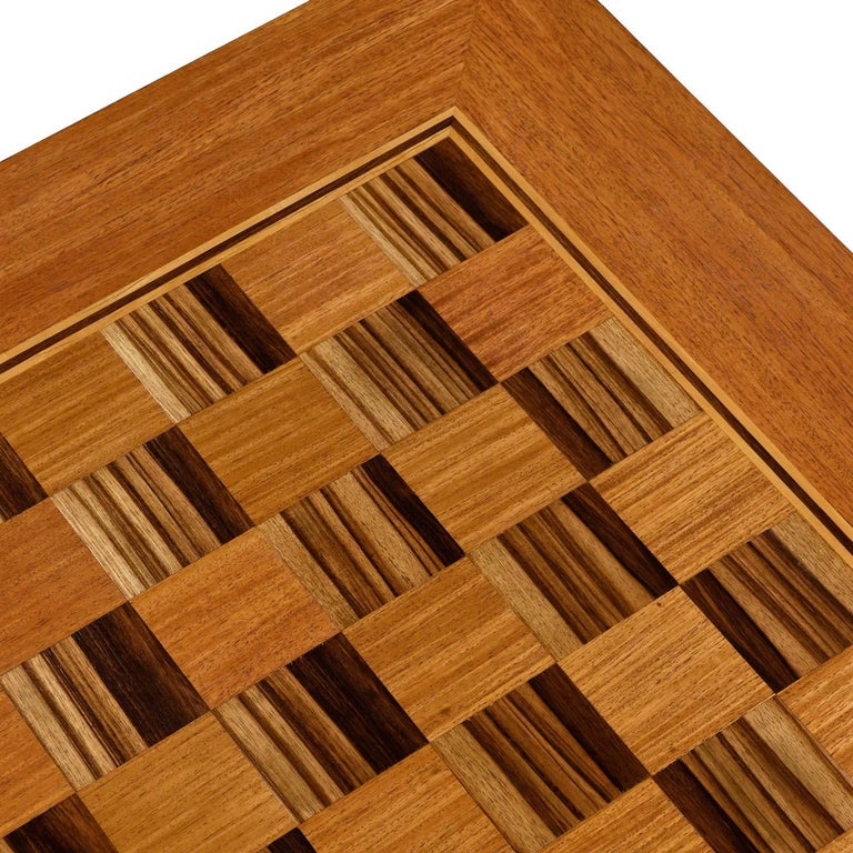 Macassar Ebony and Teak Exotic Hardwood Chess Set Table Set at 1stDibs
