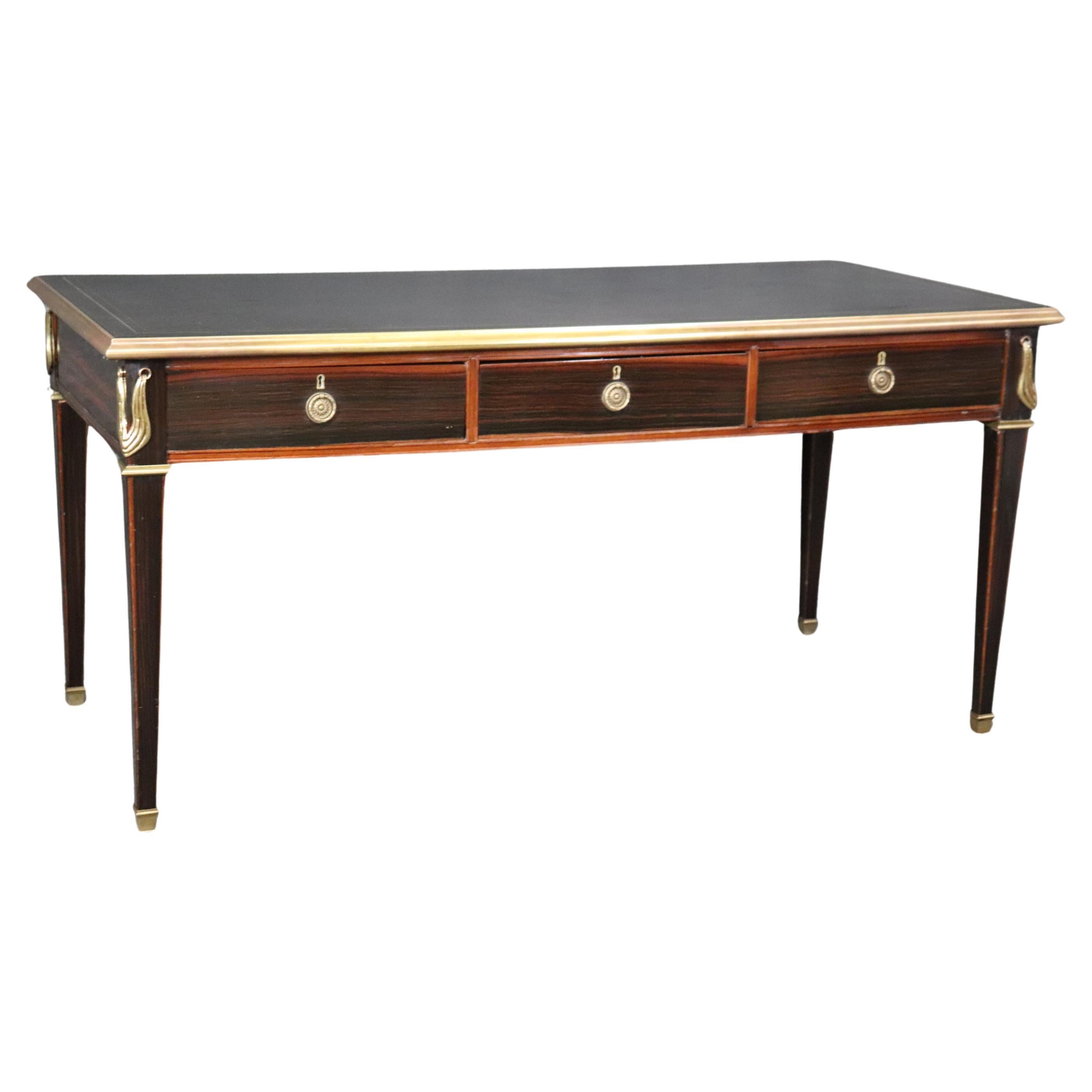 Macassar Ebony Veneered Leather Top French Directoire Louis XVI Style ...