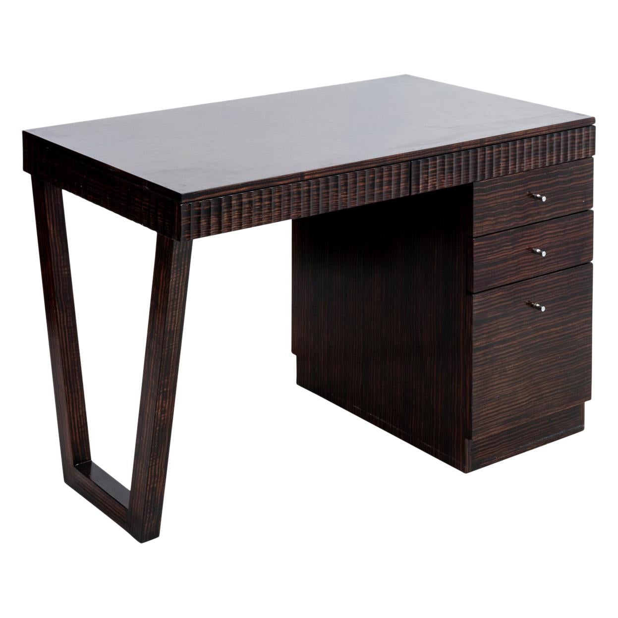 Maple Faux Bamboo Corner Desk For Sale at 1stDibs