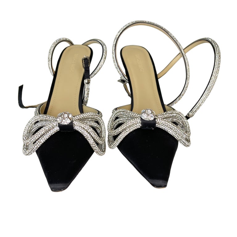 Mach and Mach Double Bow Crystal Embellished Satin Pumps (41 EU) at 1stDibs