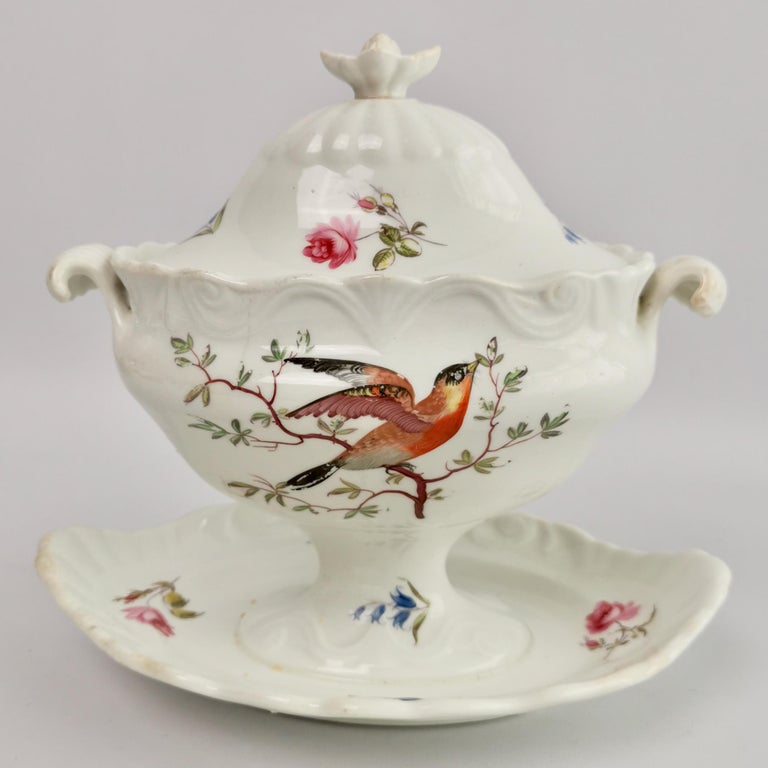 Machin Porcelain Dessert Service, Moustache Shape, White, Birds ...