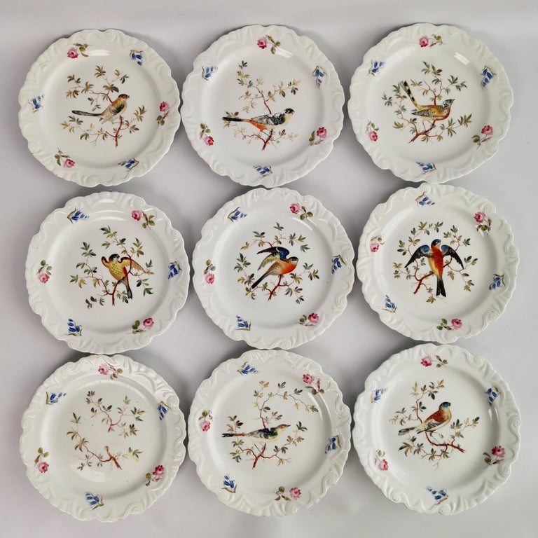 Machin Porcelain Dessert Service, Moustache Shape, White, Birds ...