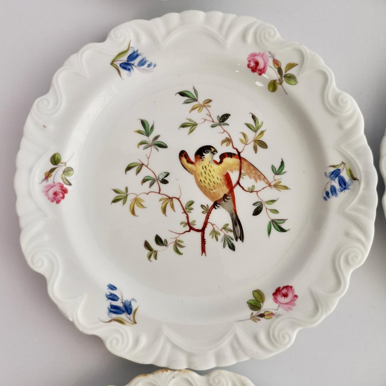 Machin Porcelain Dessert Service, Moustache Shape, White, Birds ...