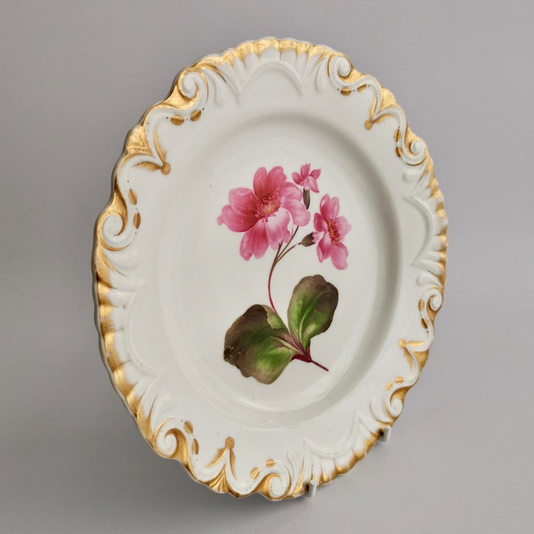 Machin Porcelain Plate, White, Moustache Shape with Pink Flower ...