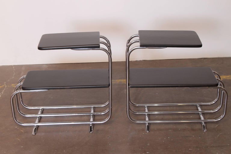 Machine Age Art Deco Alfons Bach Lloyd Chromium Furniture End Tables ...