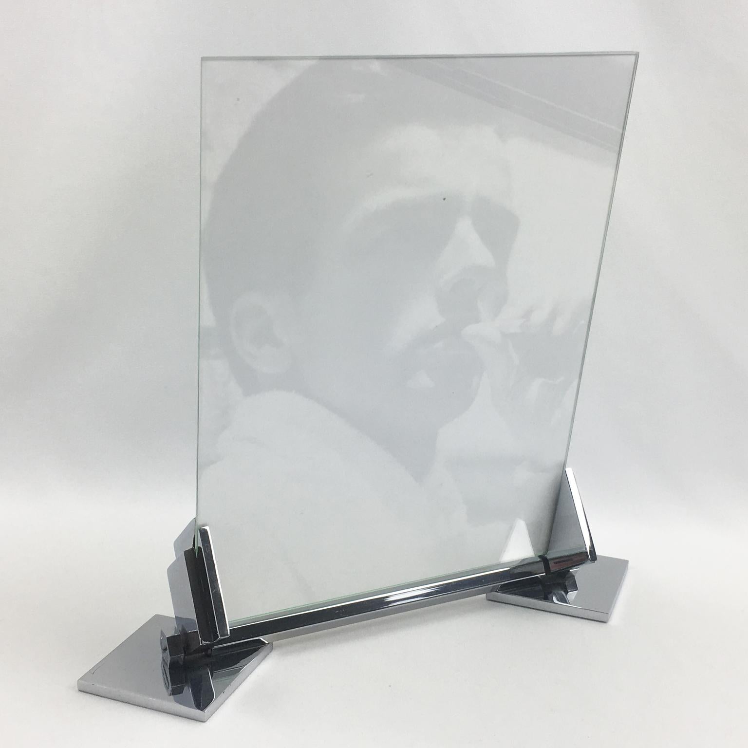 Machine Age Art Deco Chrome Picture Frame, France 1930s For Sale at 1stDibs