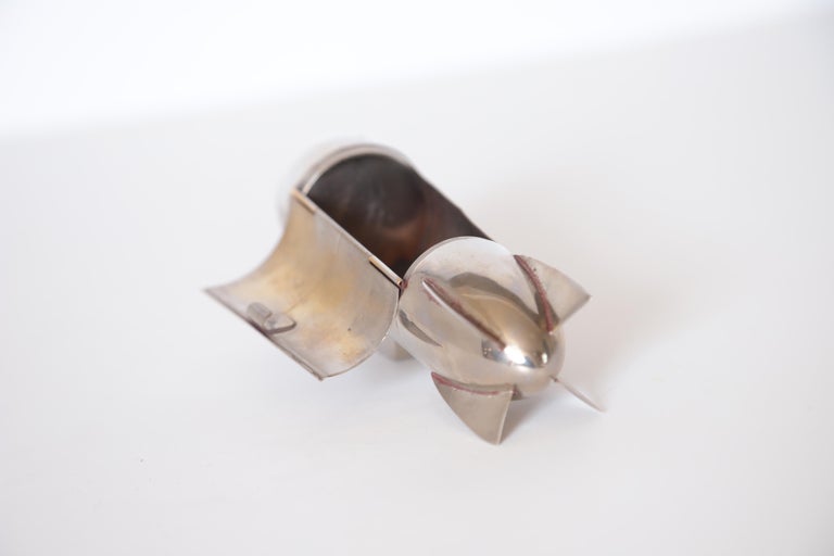 Machine Age Art Deco Chrome Zeppelin Cigarette Holder or Trinket Box at ...