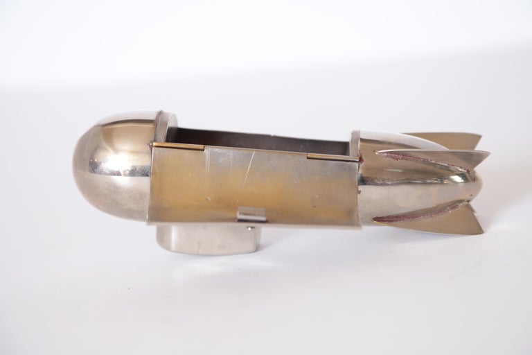 Machine Age Art Deco Chrome Zeppelin Cigarette Holder or Trinket Box at ...